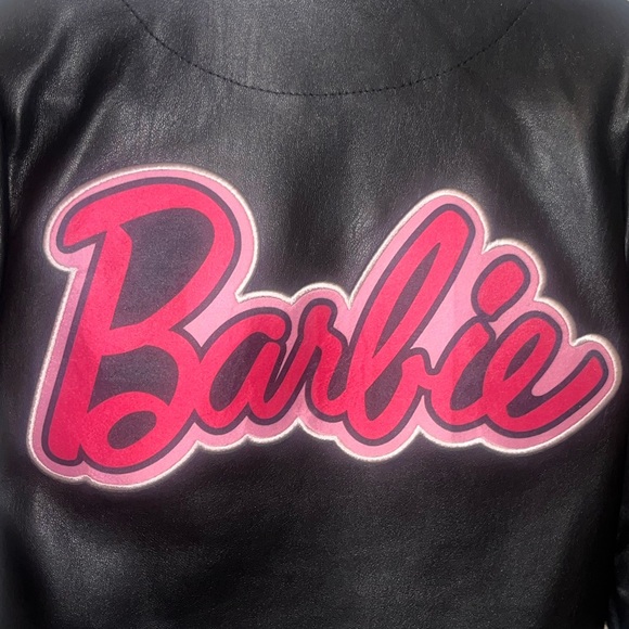 Barbie | Jackets & Coats | Barbie Embroidered Faux Leather Jacket 4t ...